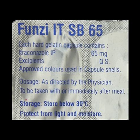 Funzi It Sb 65mg Capsule 10s Uses Side Effects Price And Generic