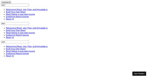 Query React List Shared State Codesandbox