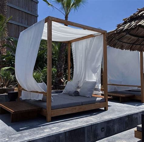 Outdoor Bed With Palm Trees Outdoor Wooden Daybed By Pool Outdoor