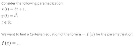 solved consider the following parametrization