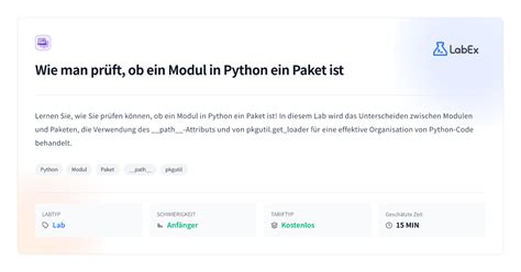 wie man prüft ob ein modul in python ein paket ist labex