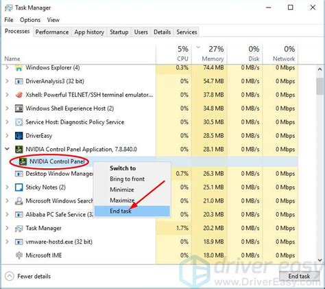 Solved NVIDIA Control Panel Not Working On Windows 10 Driver Easy