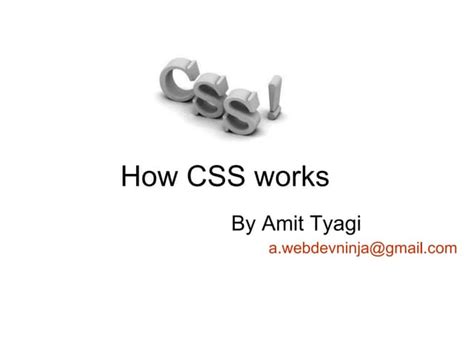 how cascading style sheets css works ppt