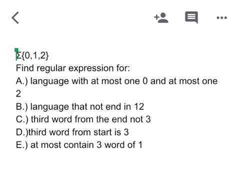 Solved 012 Find Regular Expression For A Language