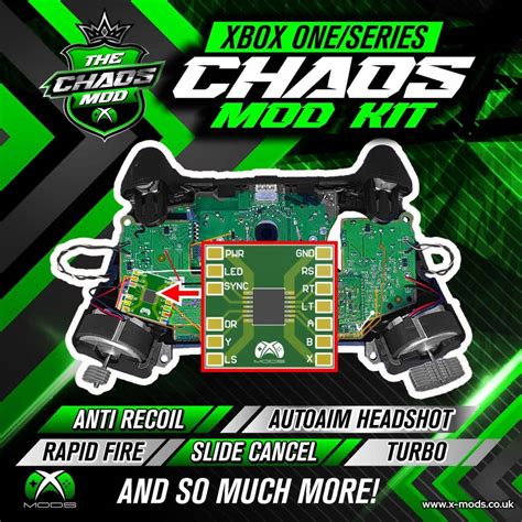 X Mods UK XBOX ONE SERIES CONTROLLER CHAOS DIY INSTALL MOD CHIP ANTI RECOIL RAPID FIRE