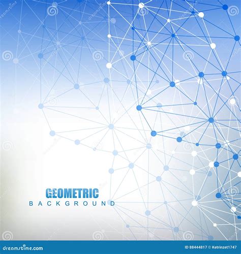 Geometric Abstract Background With Connected Line And Dots Structure Molecule And Communication