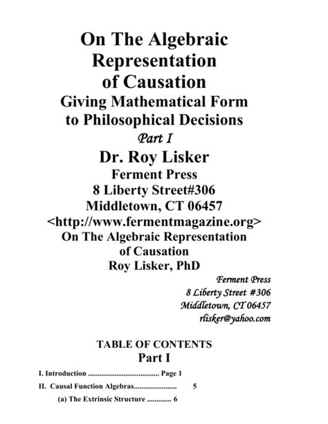 On The Algebraic Representation