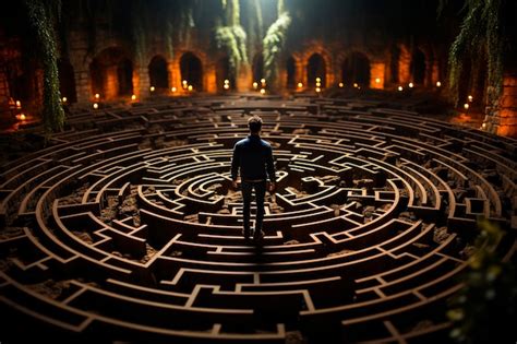 Premium Ai Image The Man In The Maze Generative Ai