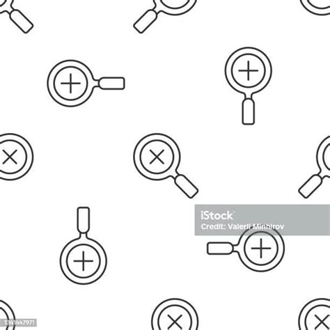 회색 라인 돋보기 및 흰색 배경에 아이콘 격리 된 원활한 패턴을 삭제합니다 검색 초점 확대 축소 비즈니스 기호 벡터 0명에 대한