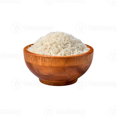 Fresh Raw White Rice In Wooden Bowl Ready For Your Next Culinary