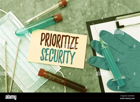 Handwriting Text Prioritize Security Concept Meaning Designate Security Risk As More Important