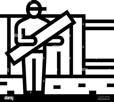 Fence Installation Line Icon Vector Illustration Stock Vector Image And Art Alamy