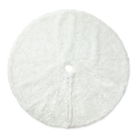 Glitzhome 48d Or 60d White Soft Plush Christmas Tree Skirts