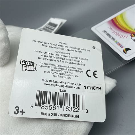 Exploding Kittens Rainbow Ralphing Cat With Bonus Card Nwt White Kitty Plush ‘18 Ebay
