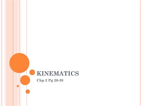 PPT KINEMATICS PowerPoint Presentation Free Download ID