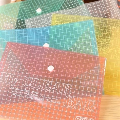 File Cover My Clear Bag Holder F4 Size Paper Clip