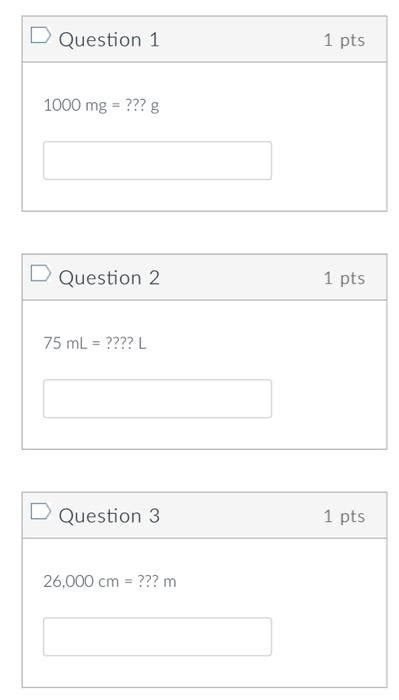 Solved 1000mg G Question 2 75 ML L Question 3 Chegg Com