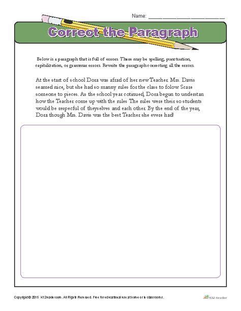 Proofreading Spelling Errors Worksheet Artofit