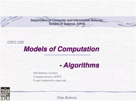 Ppt Models Of Computation Algorithms For Computer Science Powerpoint