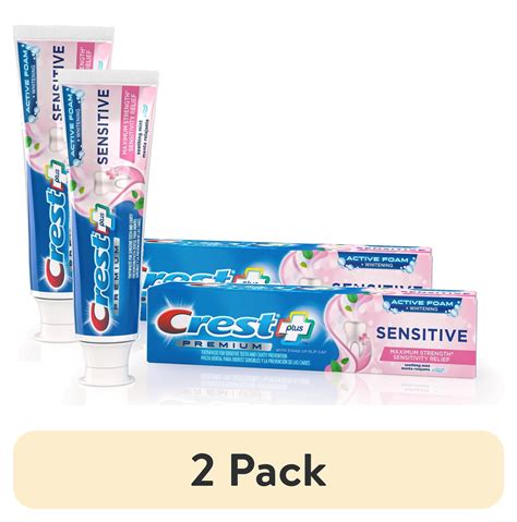 2 Pack Crest Premium Plus Sensitive Toothpaste Soothing Mint Flavor 52 Oz