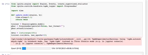 Tqdm Progress Bar In Notebook · Issue 391 · Pytorchignite · Github