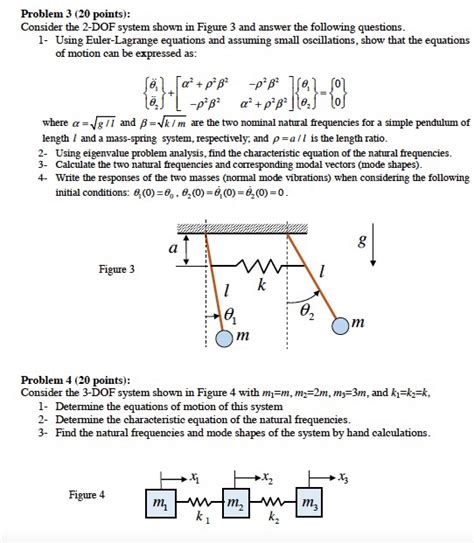 Solved Problem 3 20 Points Consider The 2 Dof System S