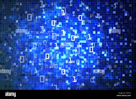 Data Cloud Computer Binary Data Matrix Vertical Digital Binary Code