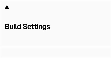Build Settings