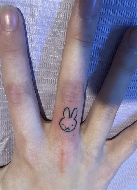 Miffy Finger Tattoo Finger Tattoos Hand Tattoos Tattoos