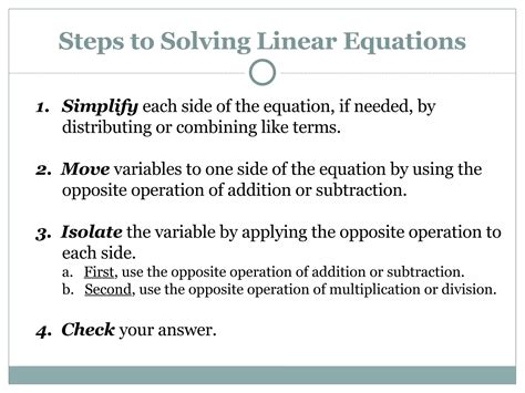 Solving Linear Equations Pps