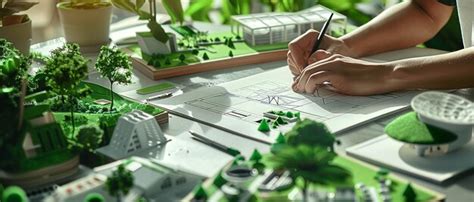 Sustainable Architect Designing A Green Building Premium Ai Generated Image