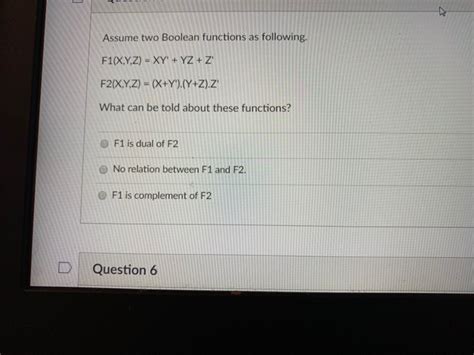 Solved Assume Two Boolean Functions As Following F1 X Yz Xy