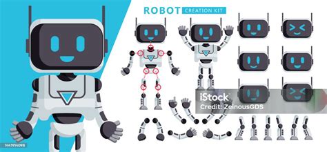 Robot Creation Kit Vector Set Design Robots Character Creator Kit With Head Arms Legs For