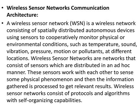 An Overview Of A Wireless Sensor Network Communication Ppt Pptx
