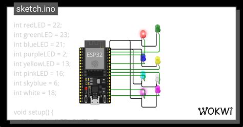 One Led Blinking Wokwi Esp32 Stm32 Arduino Simulator