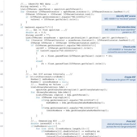 A A Portion Of An Example Mzml File Showing File Level Metadata Download Scientific Diagram