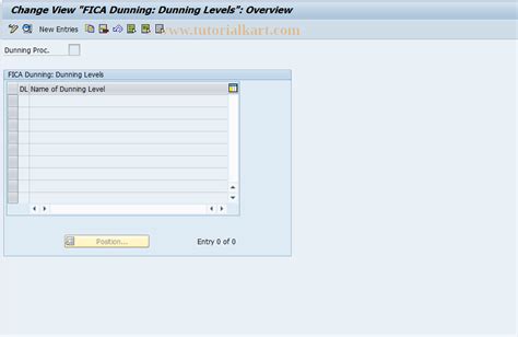 FQM2 SAP Tcode FI CA Dunning Customer Dunning Levels