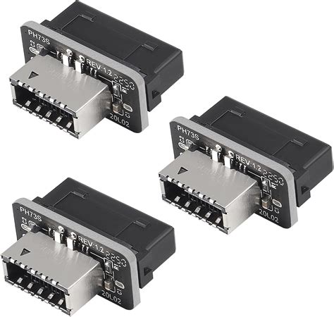 XIITIA 3pcs USB Front Panel Adapter Vertical USB C Header Adapter USB 3 1 Key A Type E To USB