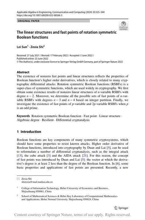 The Linear Structures And Fast Points Of Rotation Symmetric Boolean Functions