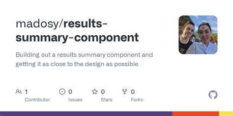 GitHub Madosy Results Summary Component Building Out A Results Summary Component And Getting