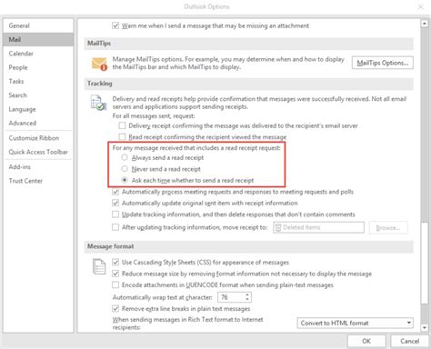 gpo to auto reply to read receipts is not applying to outlook 2016 on