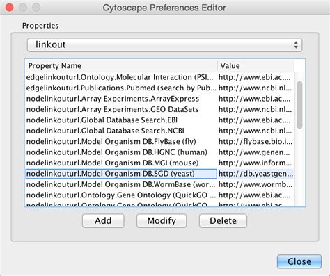 19 Linkout — Cytoscape User Manual 350 Documentation