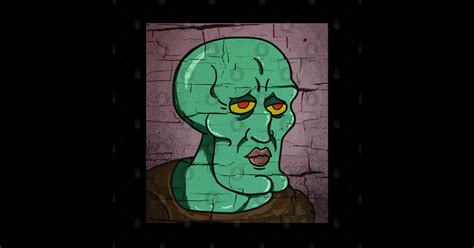 Handsome Squidward Distressed Style Vector Draw Handsome Squidward