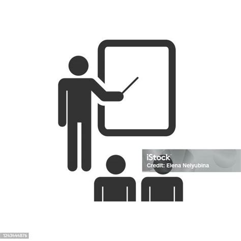 비즈니스 프레젠테이션 라인 아이콘입니다 단단한 교실 학습 컨퍼런스 교육 훈련 그림 강사에 대한 스톡 벡터 아트 및 기타 이미지 Istock