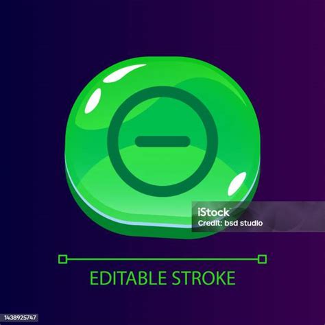 Minus Glossy Ui Button With Linear Icon Stock Illustration Download Image Now Art Border