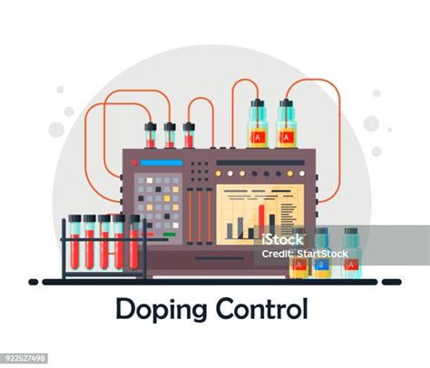 혈액 소변 검사 분석 및 제어 프로브 A와 B 연구 과정 개념 평면 스타일벡터 일러스트 레이 션에에서도 핑에 대 한 의료 기기에 대 한 안티도 핑 연구실 0명에 대한 스톡