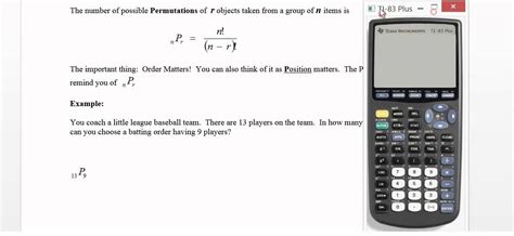 Permutation Using The Calculator Ti 30x Iis Youtube