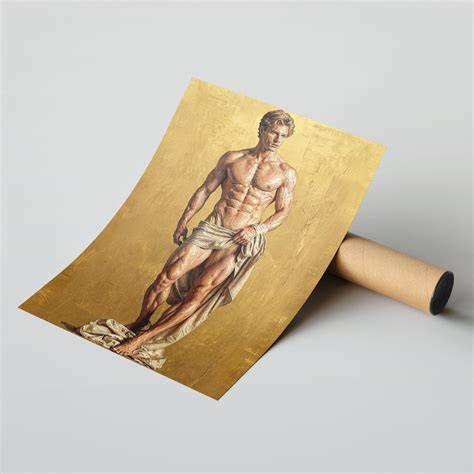 Powerful Athletic Physique Male Nude Fine Art Print Etsy
