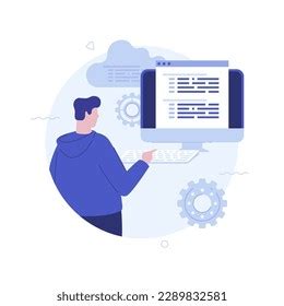 Code Writing Circle Flat Concept Vector Stock Vector Royalty Free 2289832581 Shutterstock