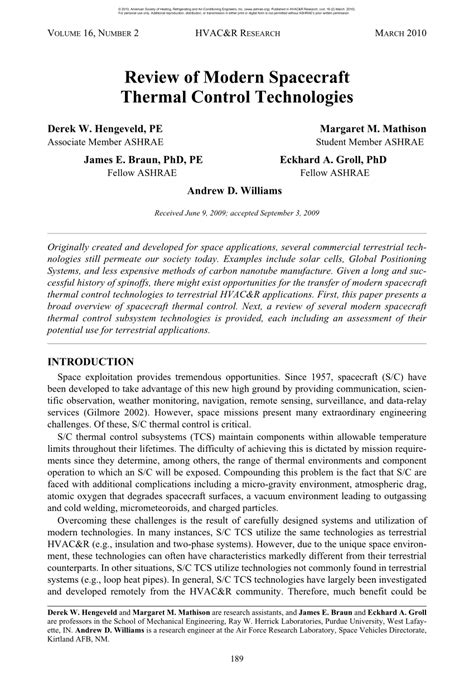Pdf Review Of Modern Spacecraft Thermal Control Technologies